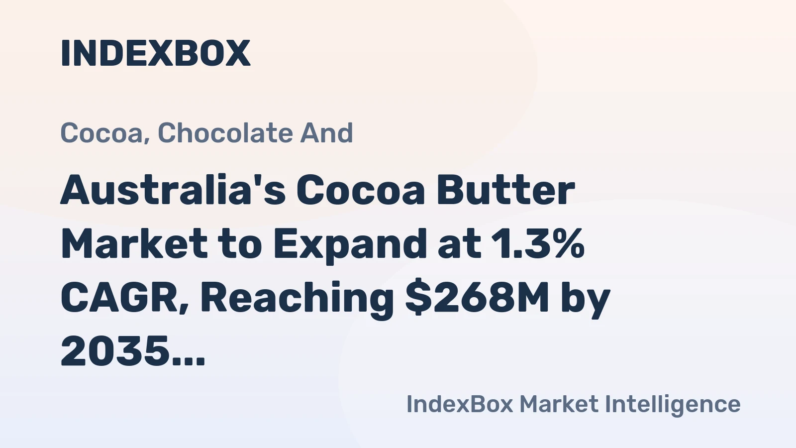 Australia's Cocoa Butter Market to Expand at 1.3% CAGR, Reaching $268M by 2035