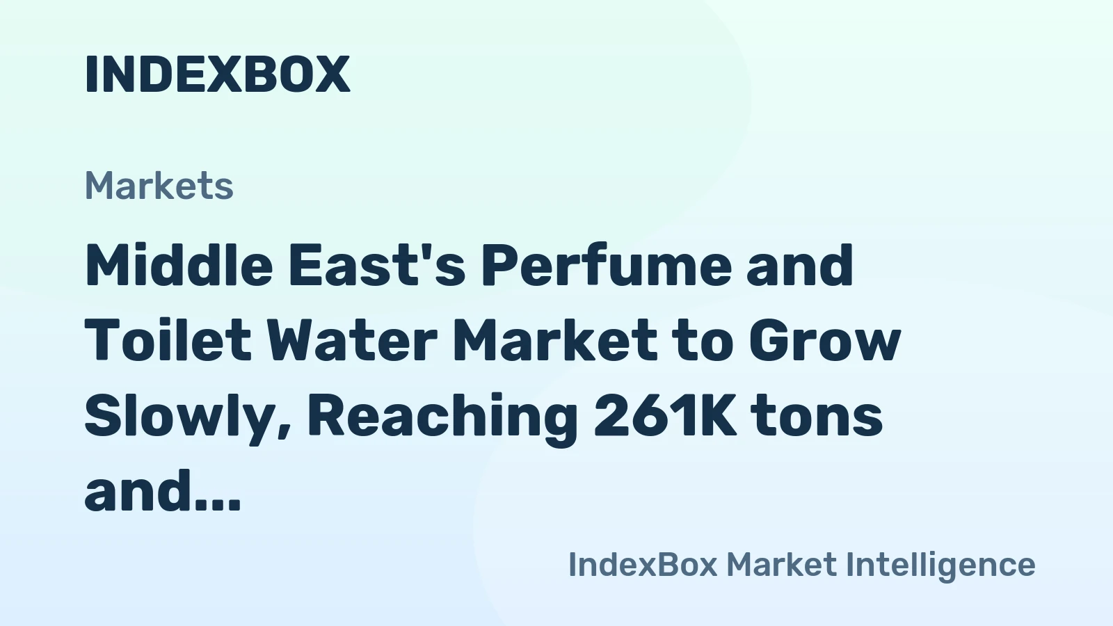 Middle East's Perfume and Toilet Water Market to Grow Slowly, Reaching 261K tons and $3.3B by 2035