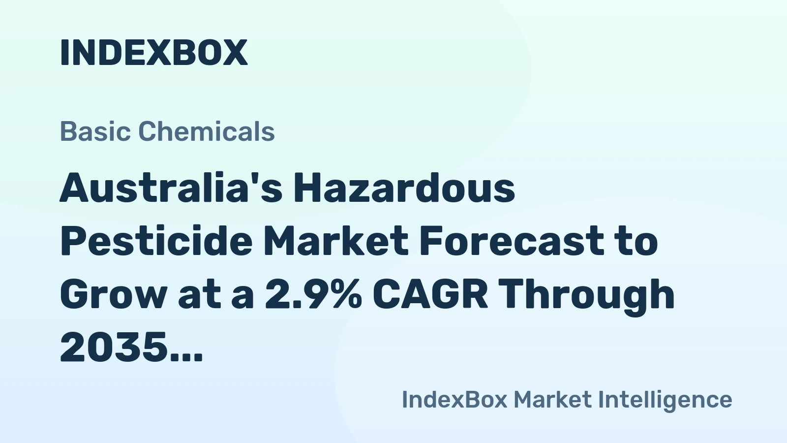 Australia's Hazardous Pesticide Market Forecast to Grow at a 2.9% CAGR Through 2035