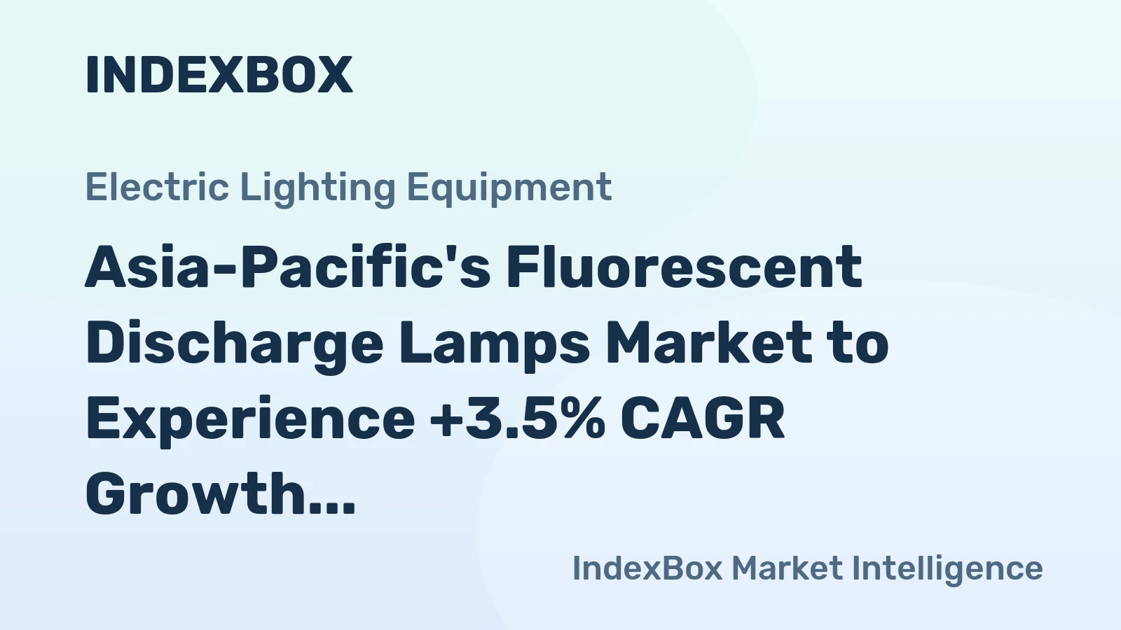 Asia-Pacific's Fluorescent Discharge Lamps Market to Experience +3.5% CAGR Growth in Volume by 2035