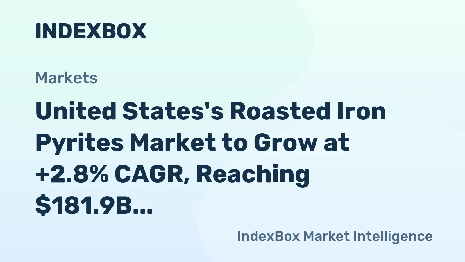 United States's Roasted Iron Pyrites Market to Grow at +2.8% CAGR, Reaching $181.9B by 2035
