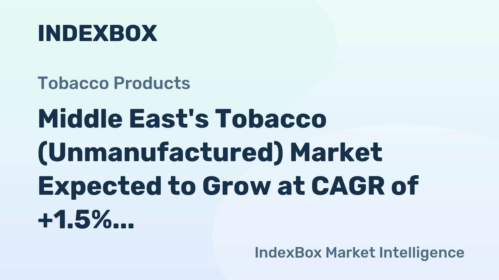 Middle East's Tobacco (Unmanufactured) Market Expected to Grow at CAGR of +1.5% Over Next Decade