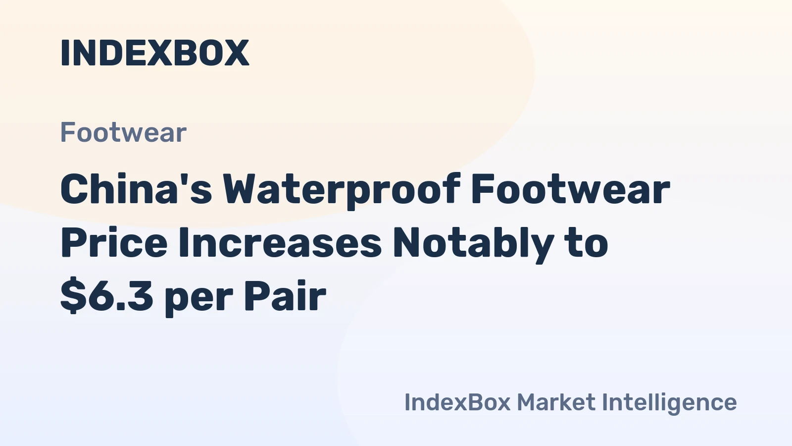 China's Waterproof Footwear Price Increases Notably to $6.3 per Pair