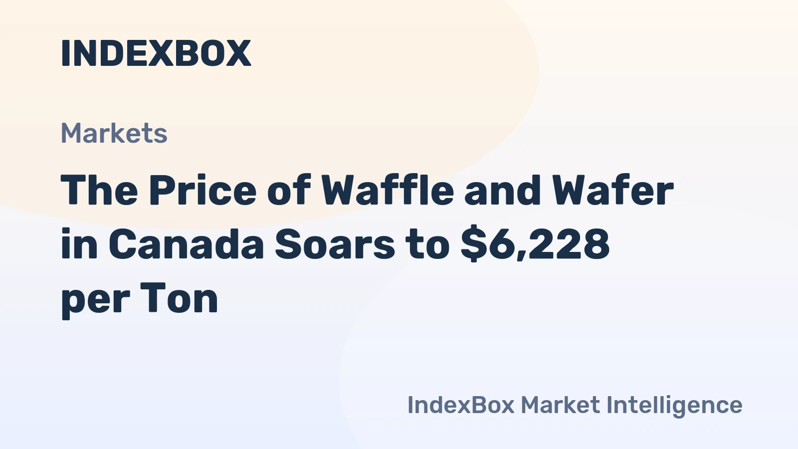 The Price of Waffle and Wafer in Canada Soars to $6,228 per Ton