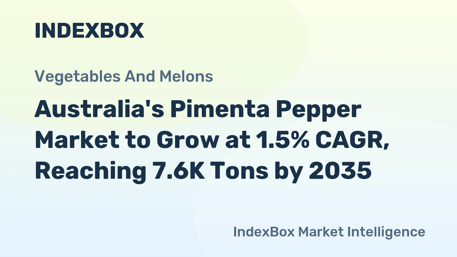 Australia's Pimenta Pepper Market to Grow at 1.5% CAGR, Reaching 7.6K Tons by 2035