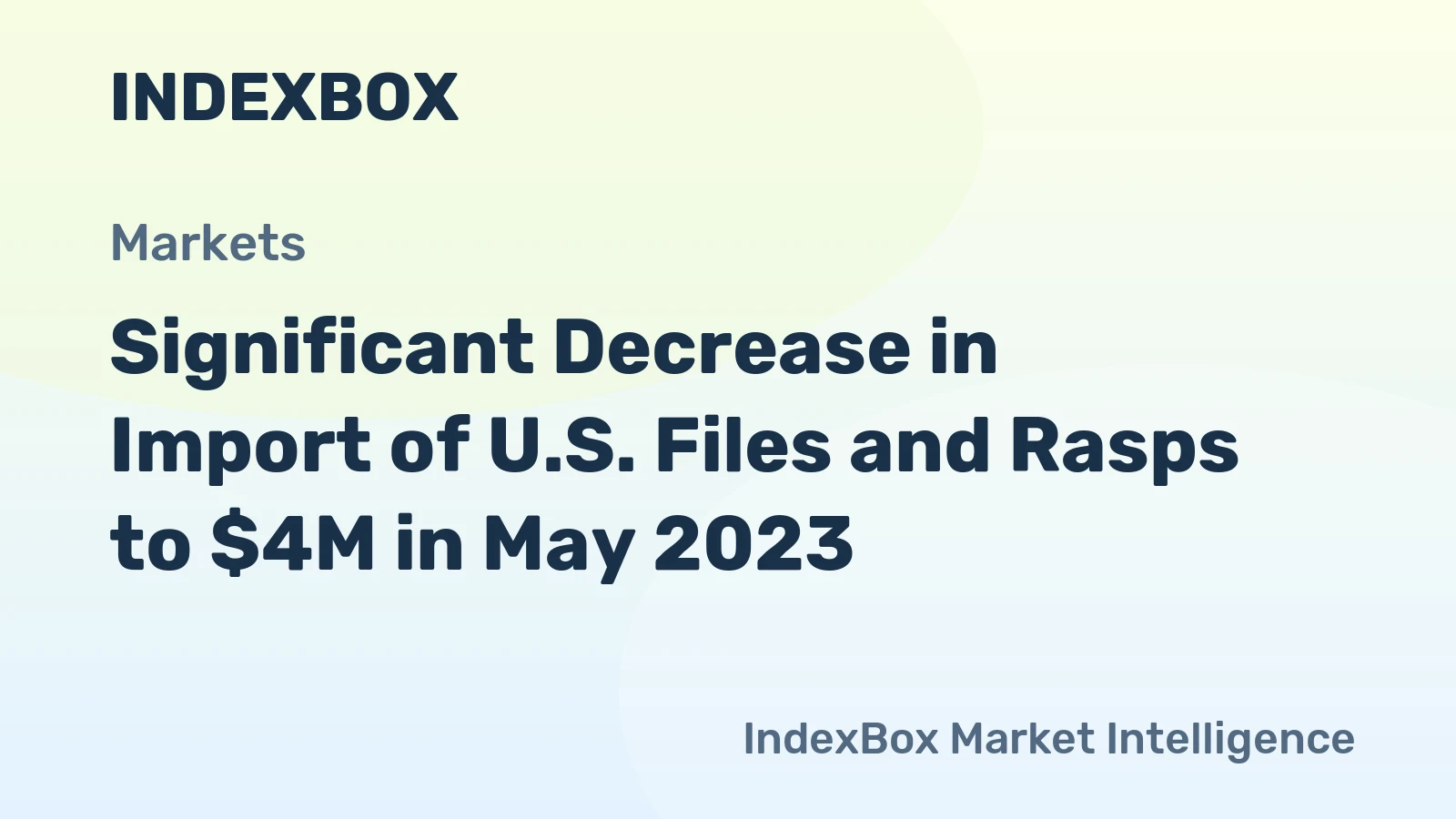 Significant Decrease in Import of U.S. Files and Rasps to $4M in May 2023