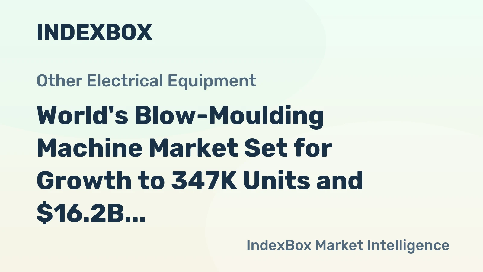 World's Blow-Moulding Machine Market Set for Growth to 347K Units and $16.2B in Value