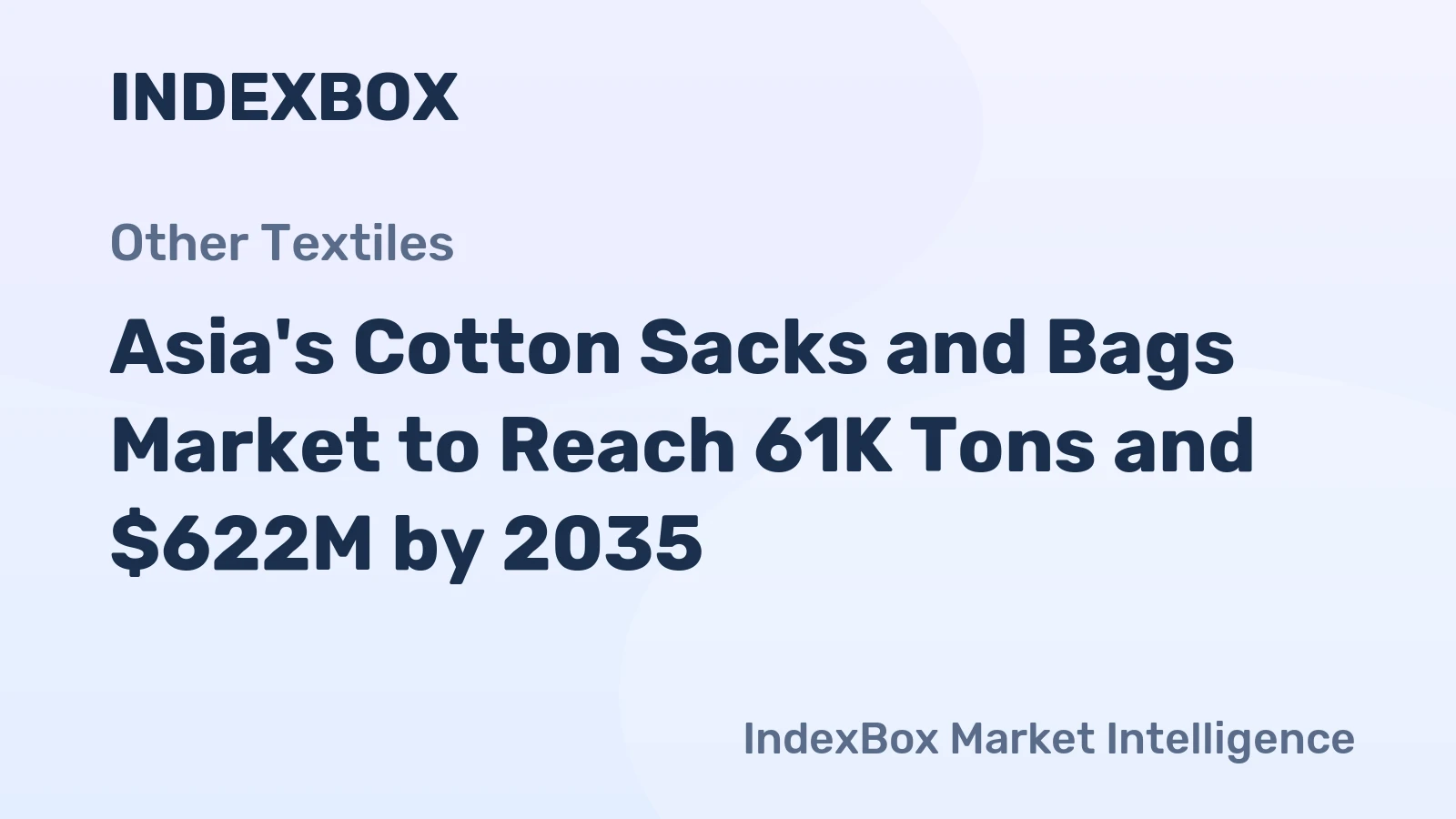 Asia's Cotton Sacks and Bags Market to Reach 61K Tons and $622M by 2035
