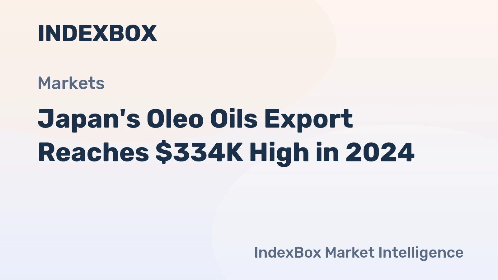 Japan's Oleo Oils Export Reaches $334K High in 2024