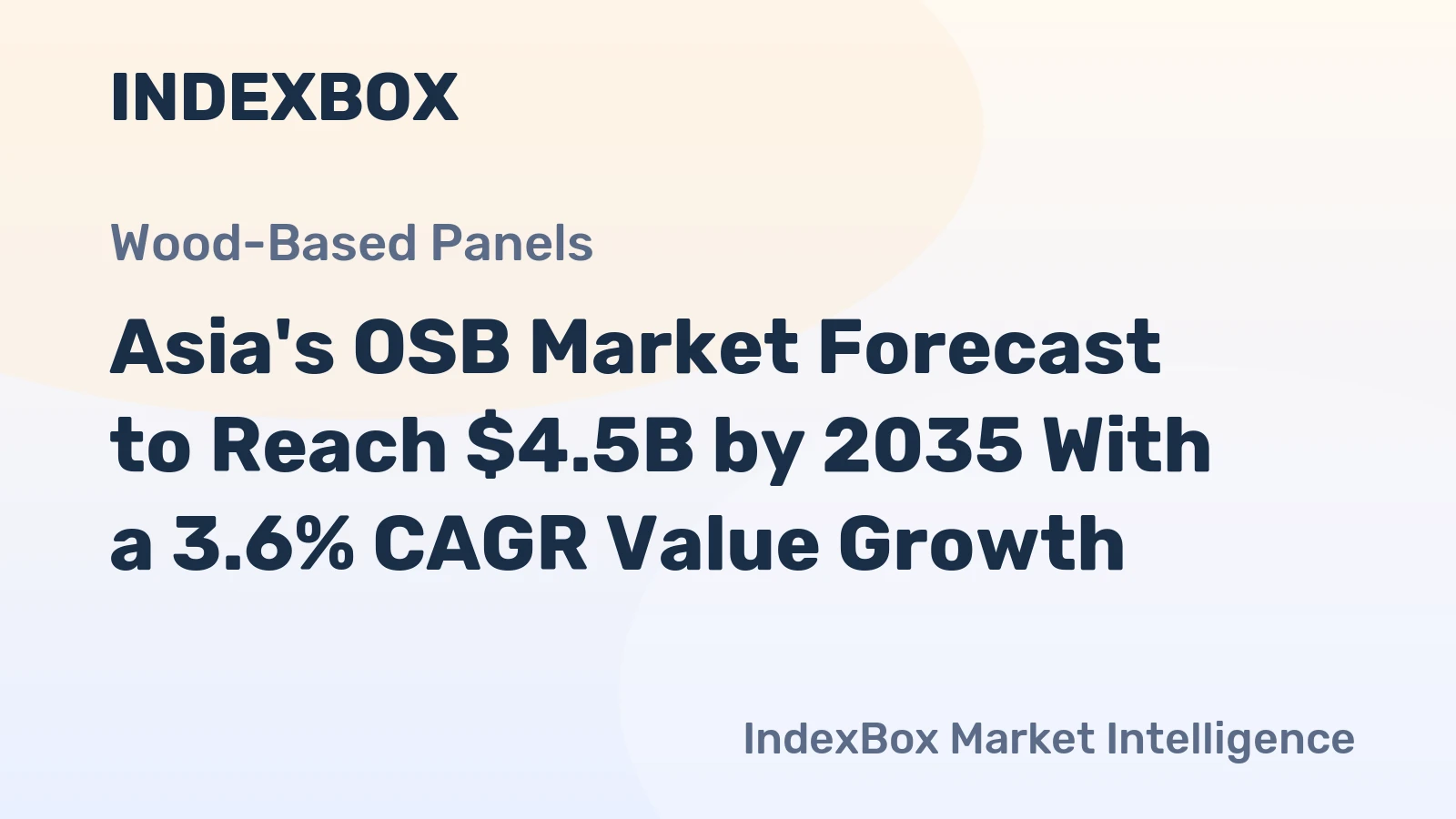 Asia's OSB Market Forecast to Reach $4.5B by 2035 With a 3.6% CAGR Value Growth