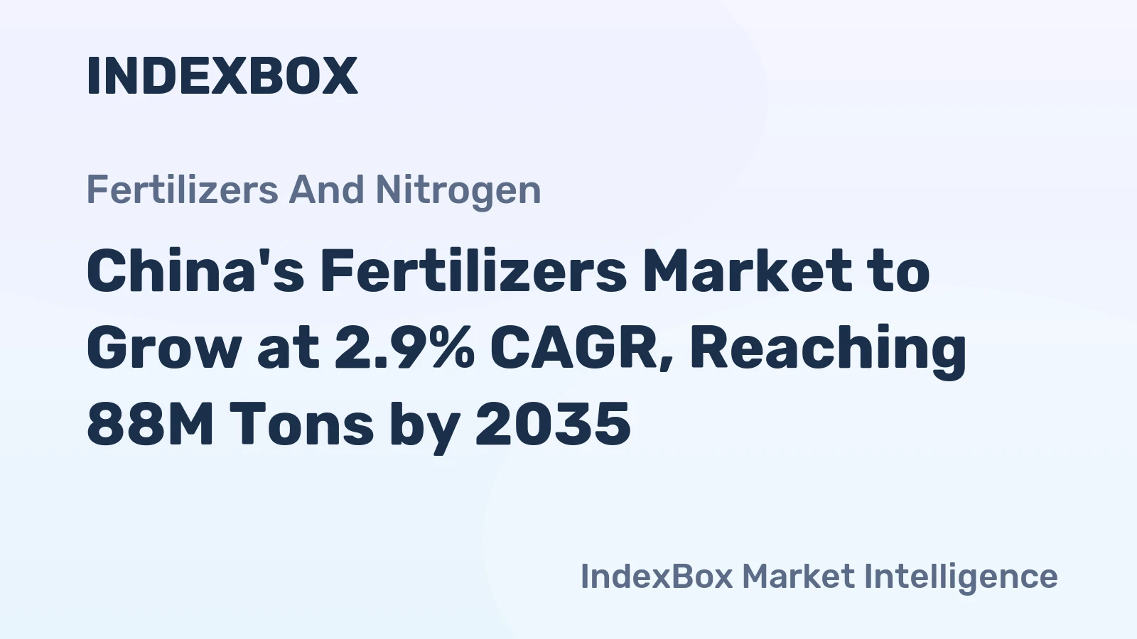 China's Fertilizers Market to Grow at 2.9% CAGR, Reaching 88M Tons by 2035