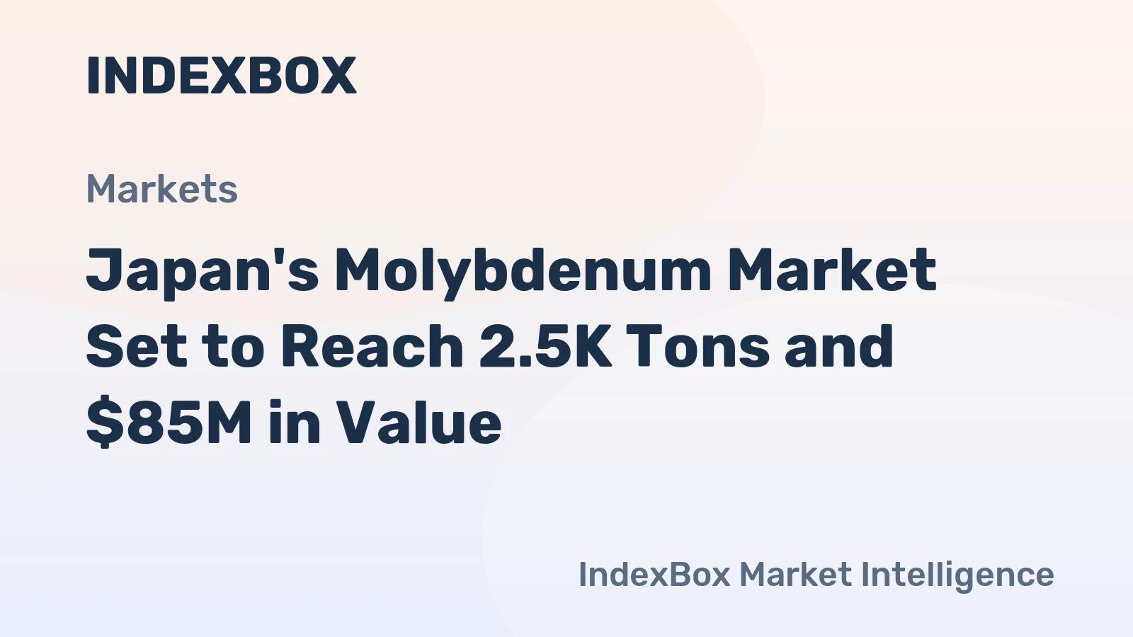 Japan's Molybdenum Market Set to Reach 2.5K Tons and $85M in Value
