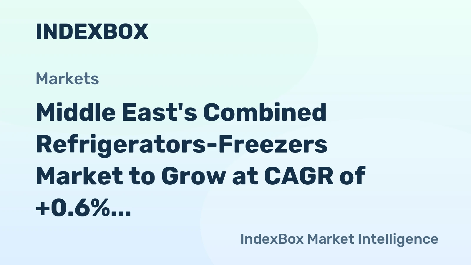Middle East's Combined Refrigerators-Freezers Market to Grow at CAGR of +0.6%, Reaching 6.5M Units by 2035