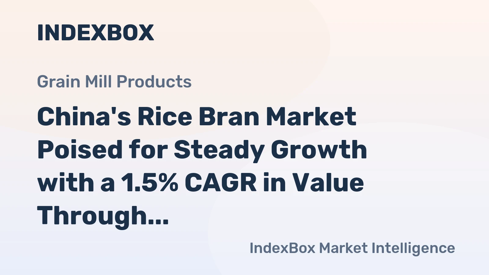 China's Rice Bran Market Poised for Steady Growth with a 1.5% CAGR in Value Through 2035