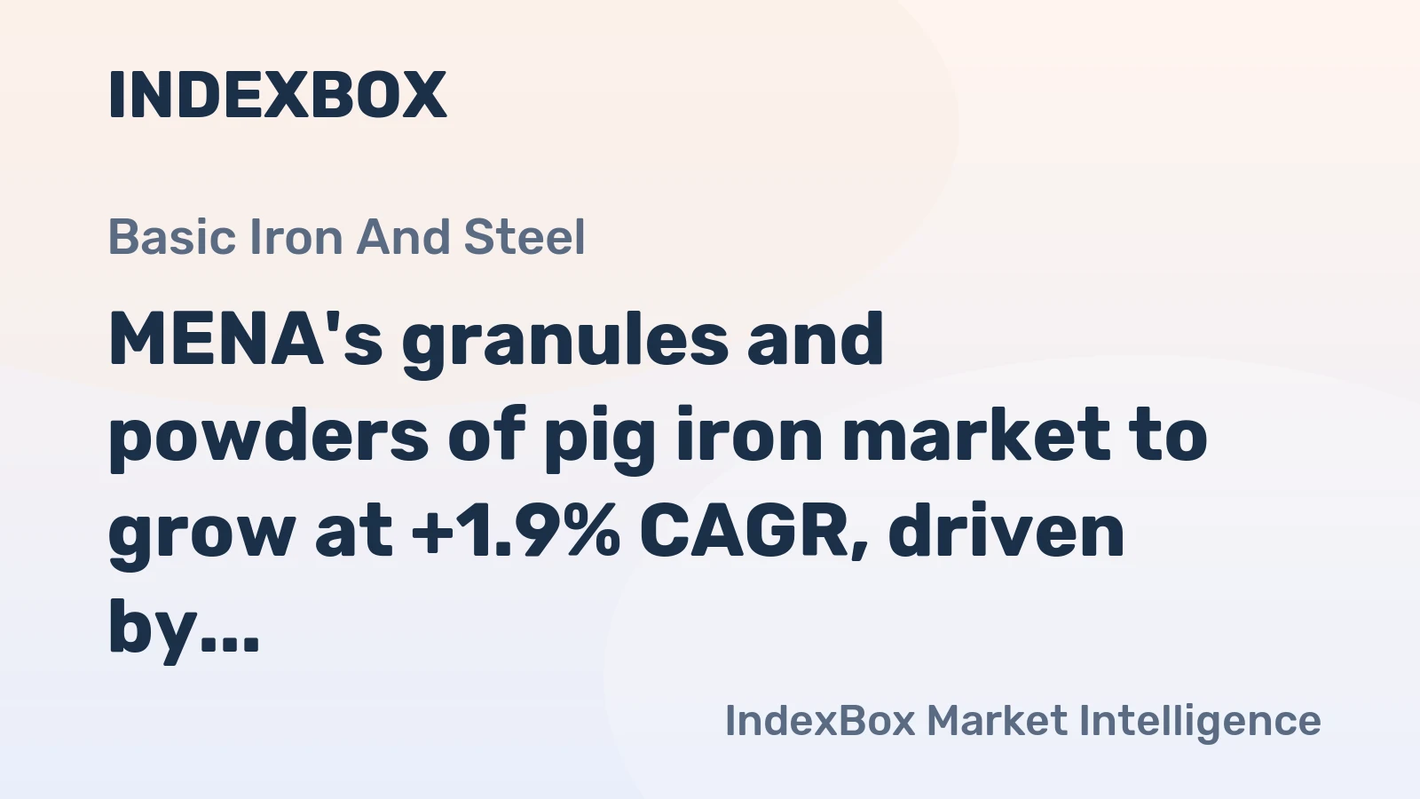 MENA's granules and powders of pig iron market to grow at +1.9% CAGR, driven by rising demand, reaching 618K tons by 2035.