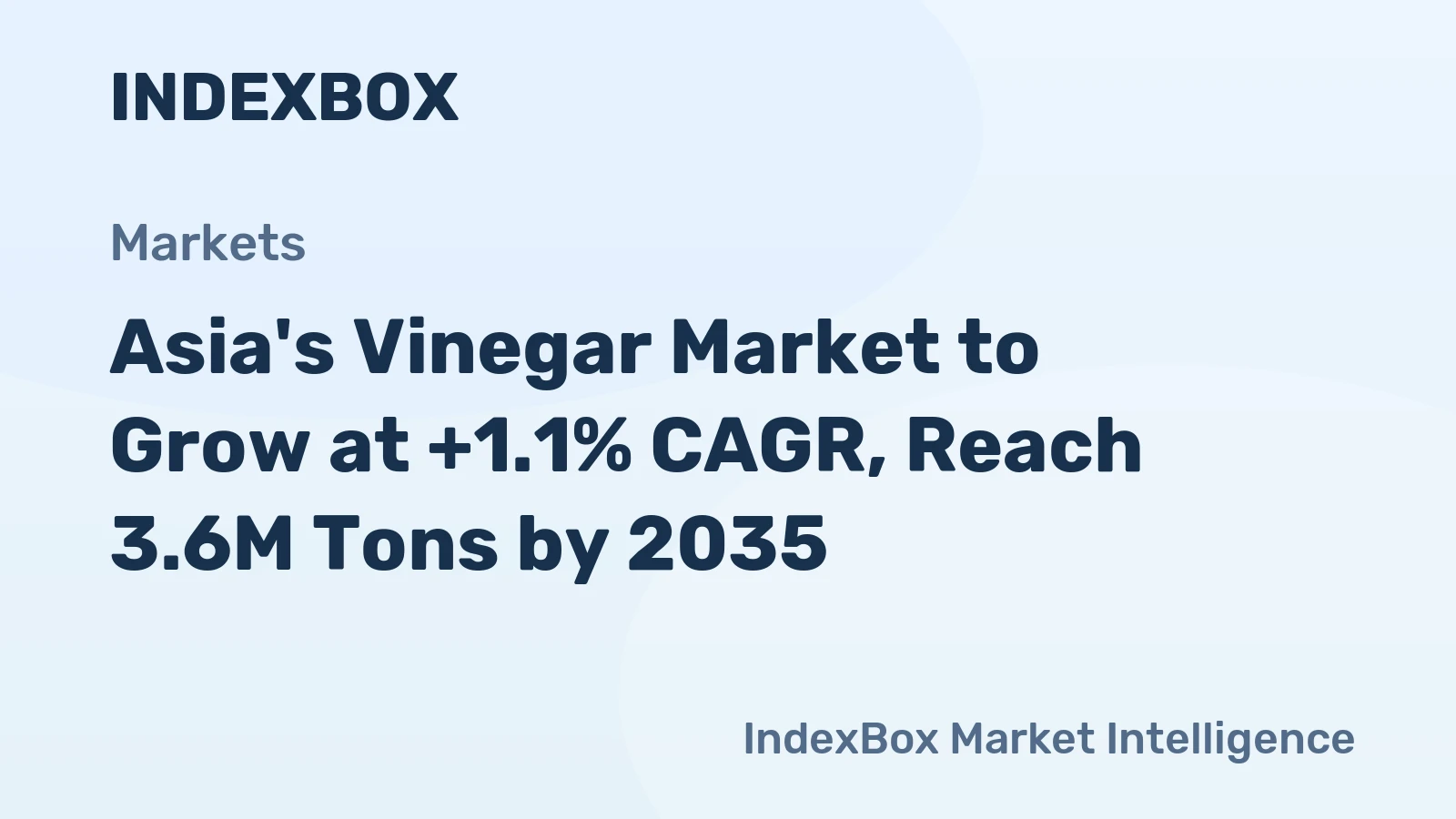 Asia's Vinegar Market to Grow at +1.1% CAGR, Reach 3.6M Tons by 2035