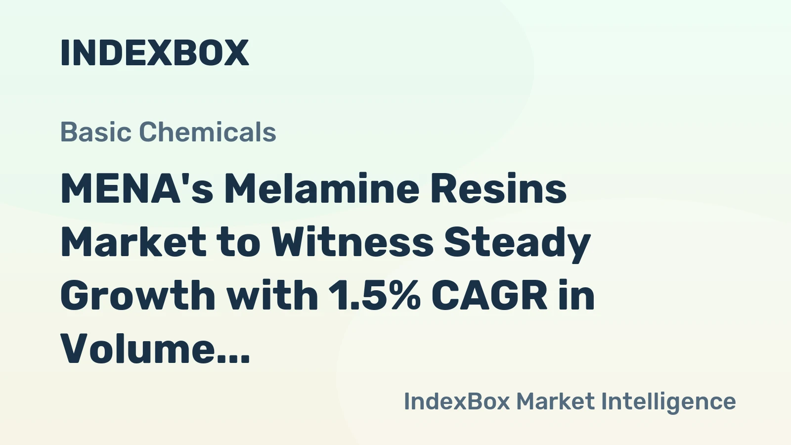 MENA's Melamine Resins Market to Witness Steady Growth with 1.5% CAGR in Volume and 1.9% CAGR in Value till 2035