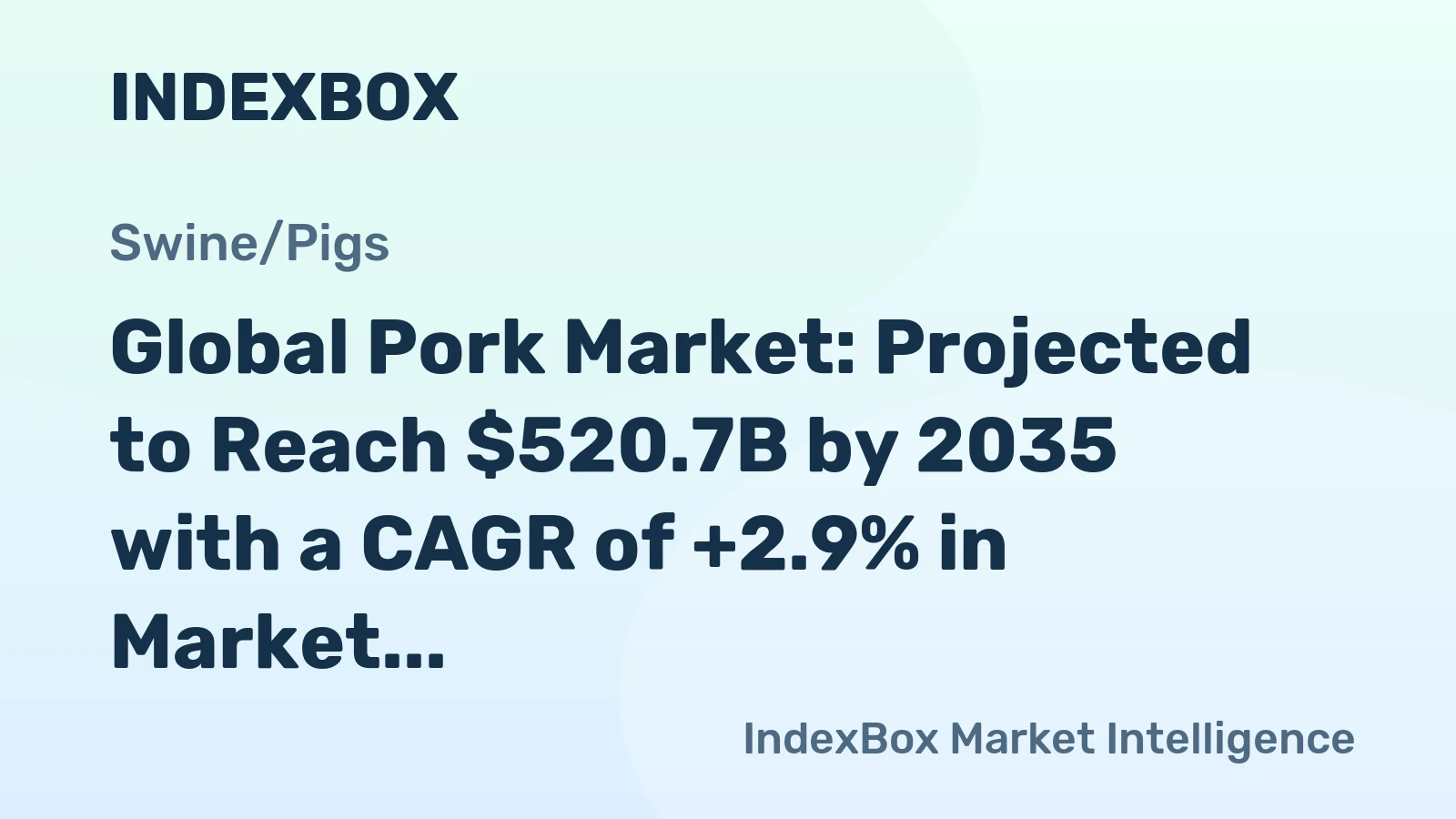 Global Pork Market: Projected to Reach $520.7B by 2035 with a CAGR of +2.9% in Market Value
