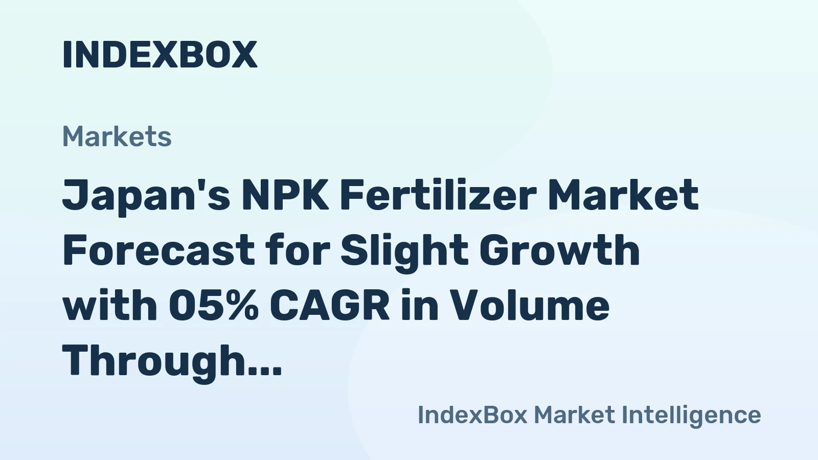 Japan's NPK Fertilizer Market Forecast for Slight Growth with 05% CAGR in Volume Through 2035