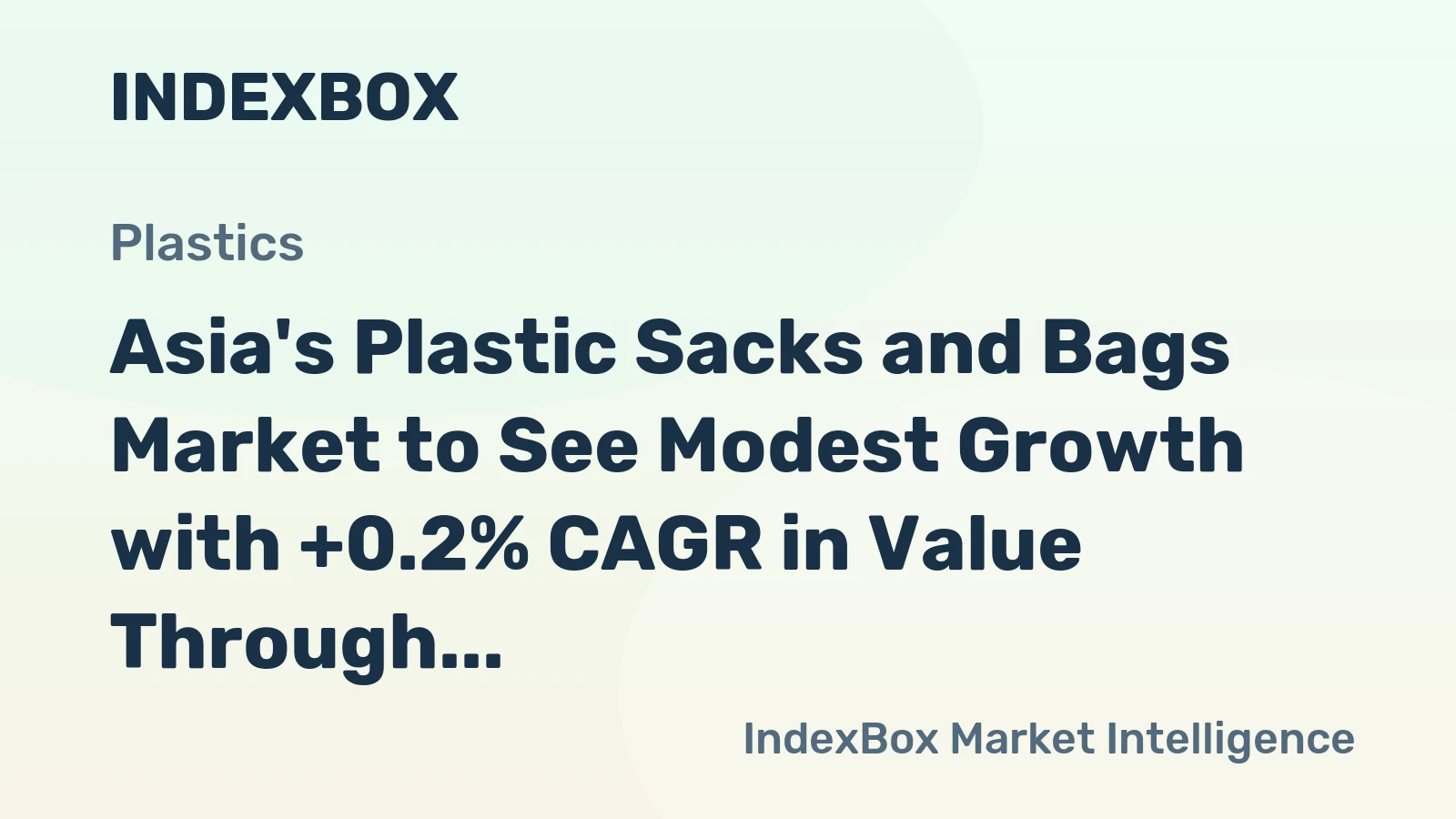 Asia's Plastic Sacks and Bags Market to See Modest Growth with +0.2% CAGR in Value Through 2035