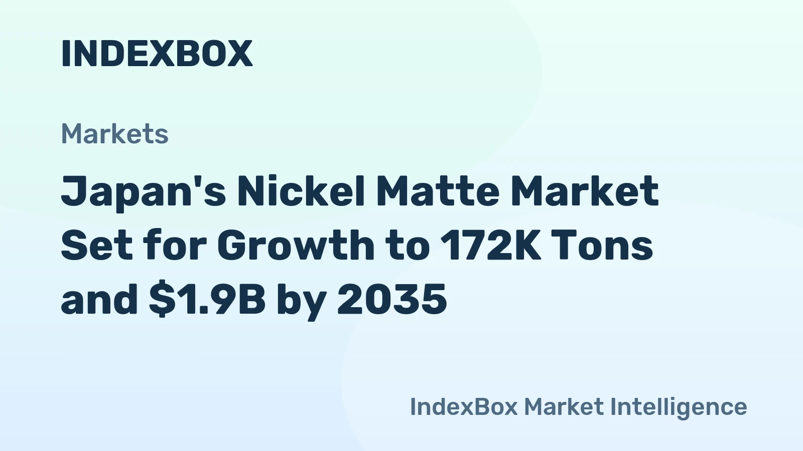Japan's Nickel Matte Market Set for Growth to 172K Tons and $1.9B by 2035