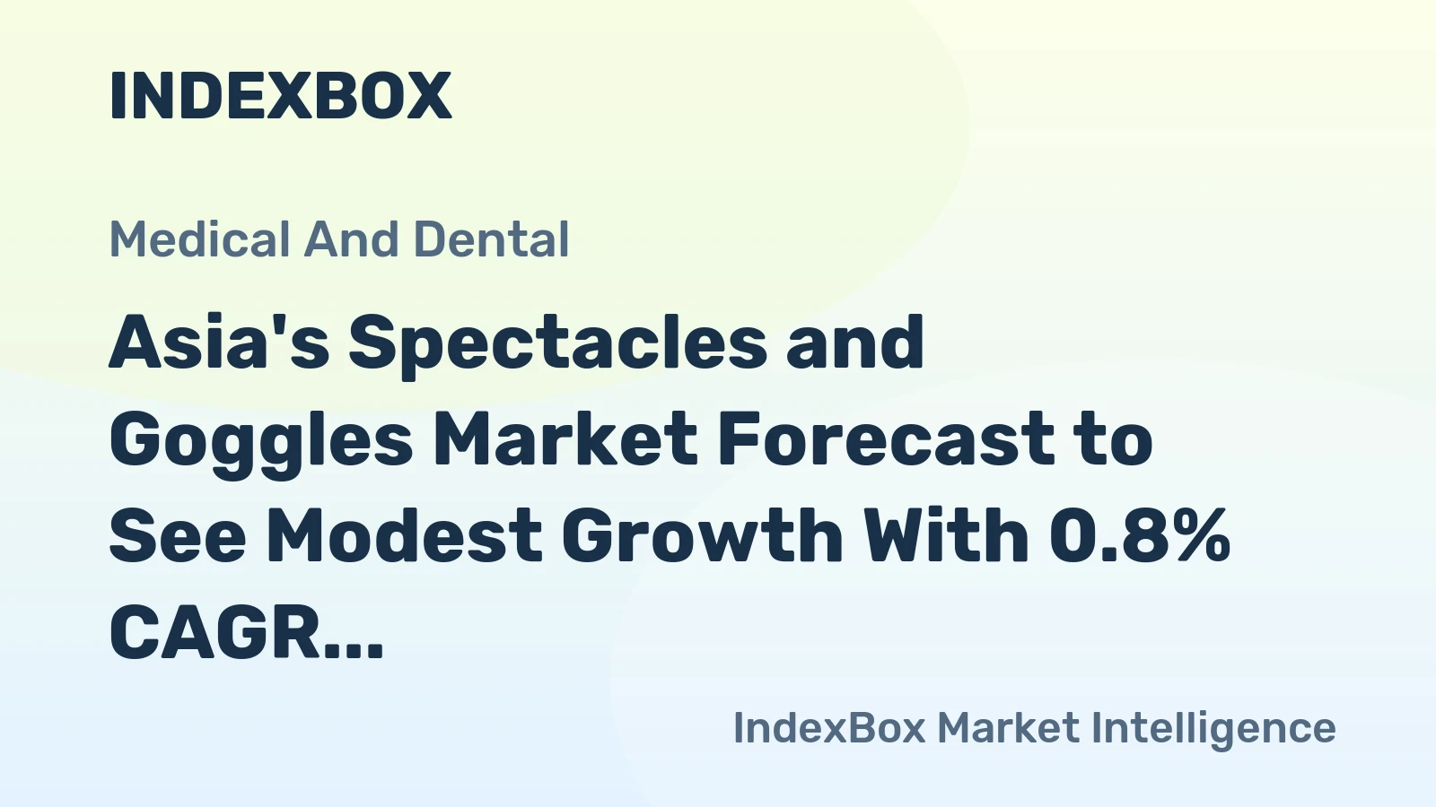 Asia's Spectacles and Goggles Market Forecast to See Modest Growth With 0.8% CAGR Through 2035