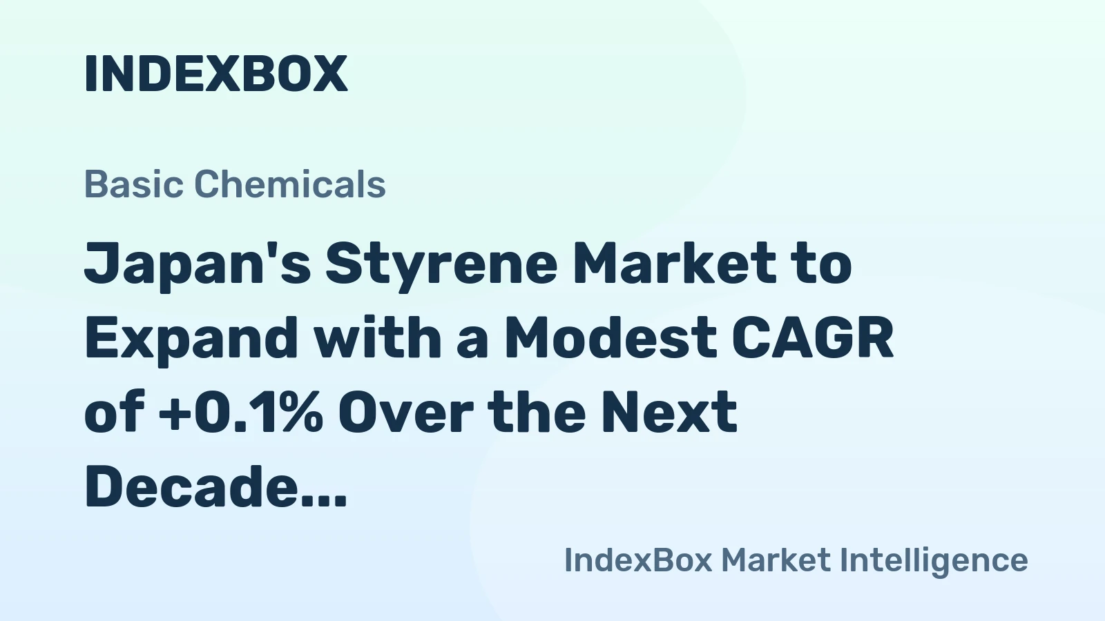 Japan's Styrene Market to Expand with a Modest CAGR of +0.1% Over the Next Decade