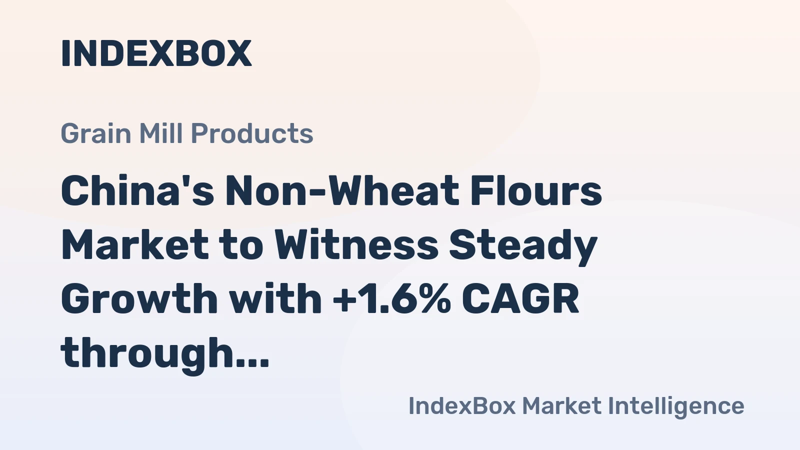 China's Non-Wheat Flours Market to Witness Steady Growth with +1.6% CAGR through 2035, Reaching 8.8M Tons