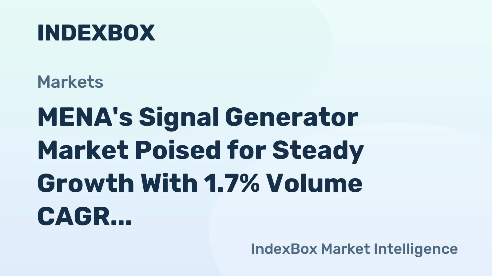 MENA's Signal Generator Market Poised for Steady Growth With 1.7% Volume CAGR Through 2035