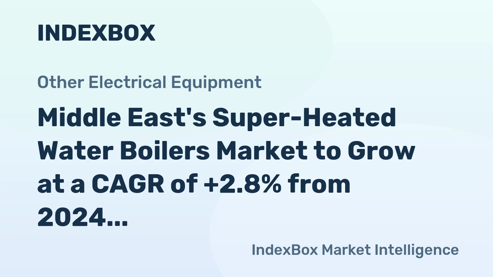 Middle East's Super-Heated Water Boilers Market to Grow at a CAGR of +2.8% from 2024 to 2035