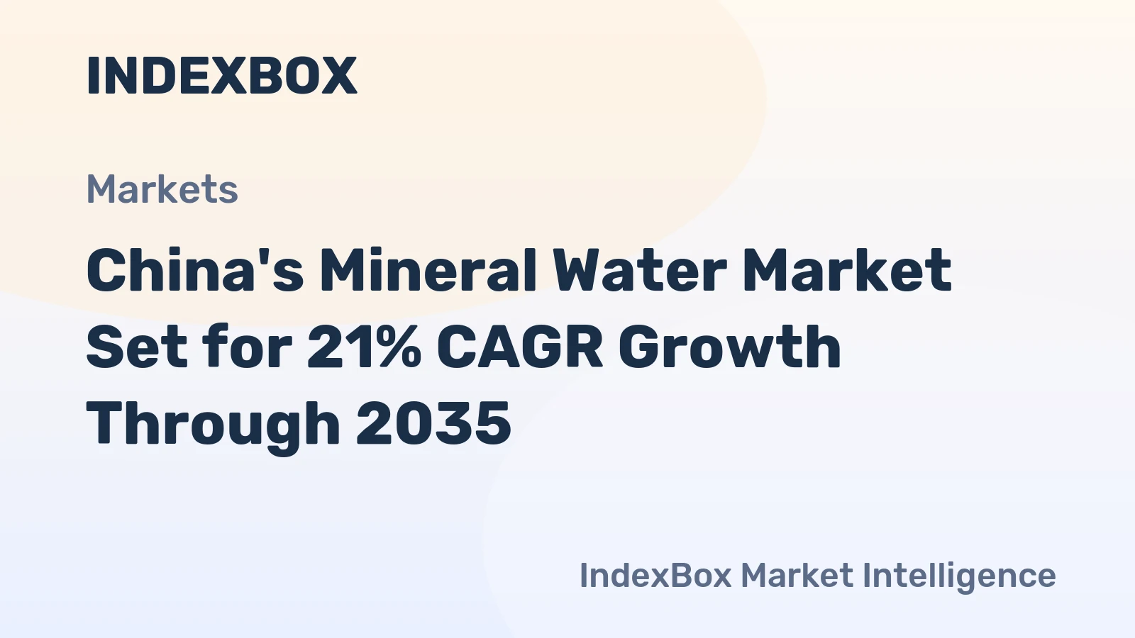 China's Mineral Water Market Set for 21% CAGR Growth Through 2035