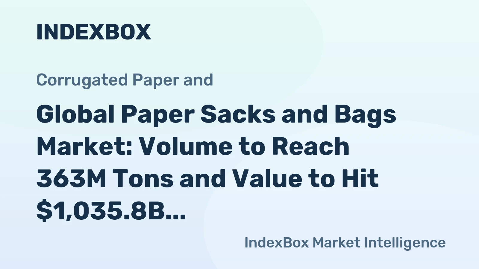 Global Paper Sacks and Bags Market: Volume to Reach 363M Tons and Value to Hit $1,035.8B by 2035