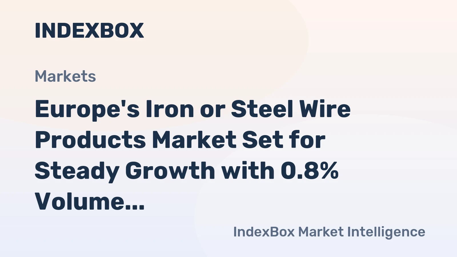 Europe's Iron or Steel Wire Products Market Set for Steady Growth with 0.8% Volume CAGR Through 2035