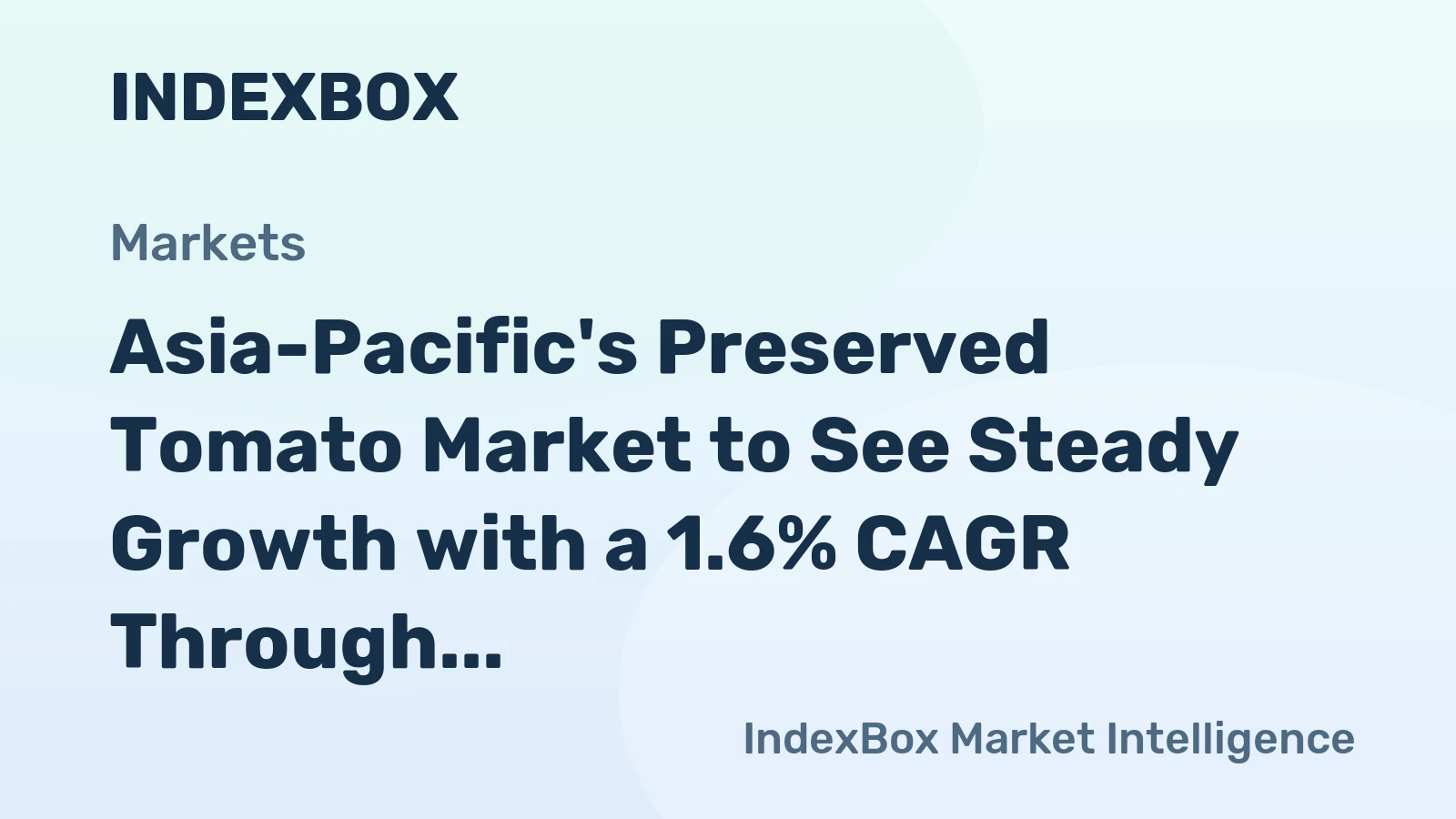 Asia-Pacific's Preserved Tomato Market to See Steady Growth with a 1.6% CAGR Through 2035