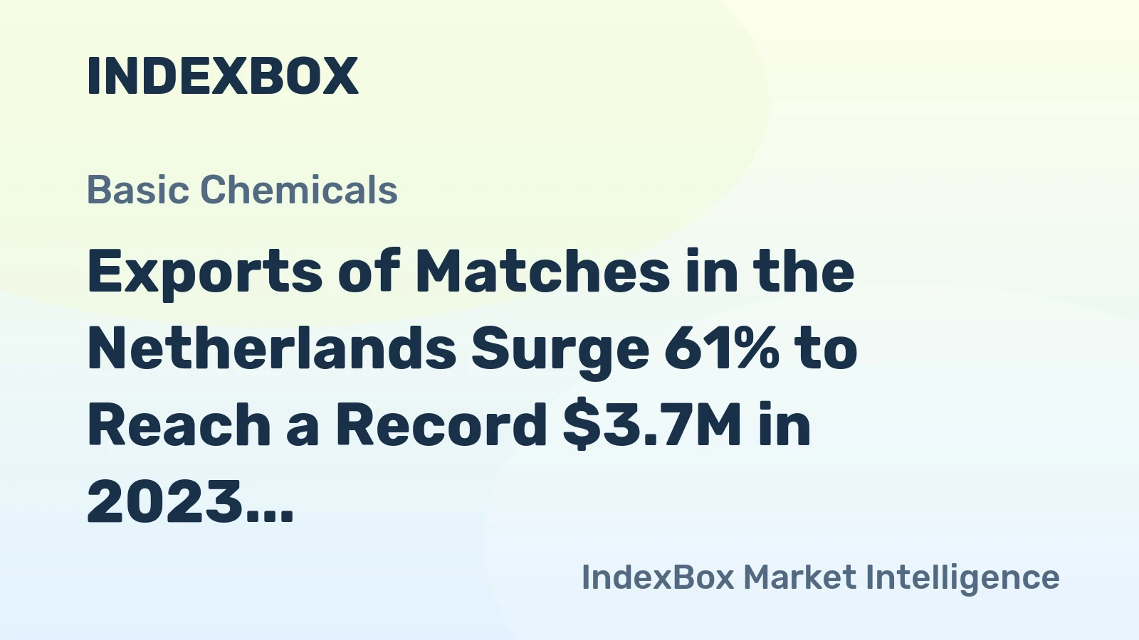 Exports of Matches in the Netherlands Surge 61% to Reach a Record $3.7M in 2023