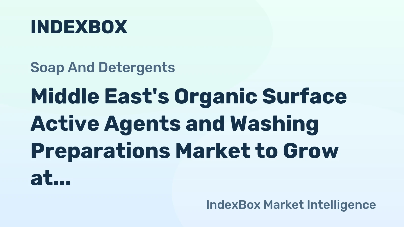 Middle East's Organic Surface Active Agents and Washing Preparations Market to Grow at 3.4% CAGR, Reaching 12M tons by 2035