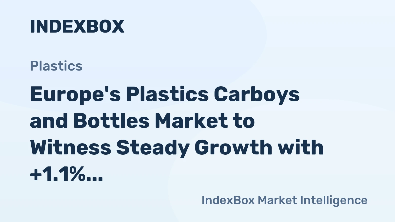 Europe's Plastics Carboys and Bottles Market to Witness Steady Growth with +1.1% CAGR from 2024 to 2035