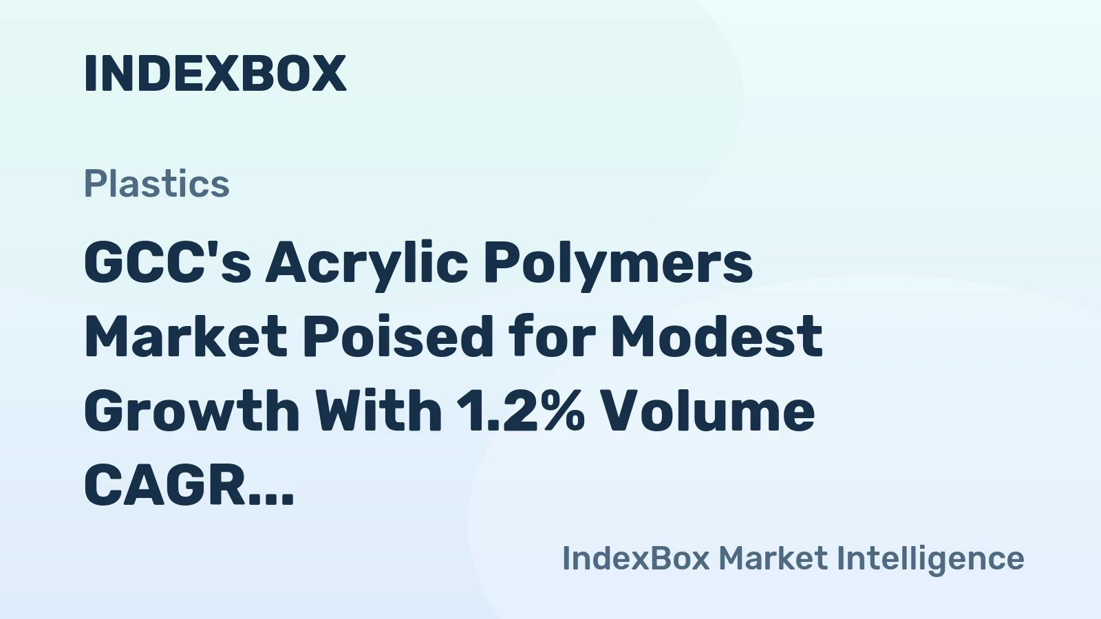 GCC's Acrylic Polymers Market Poised for Modest Growth With 1.2% Volume CAGR Through 2035