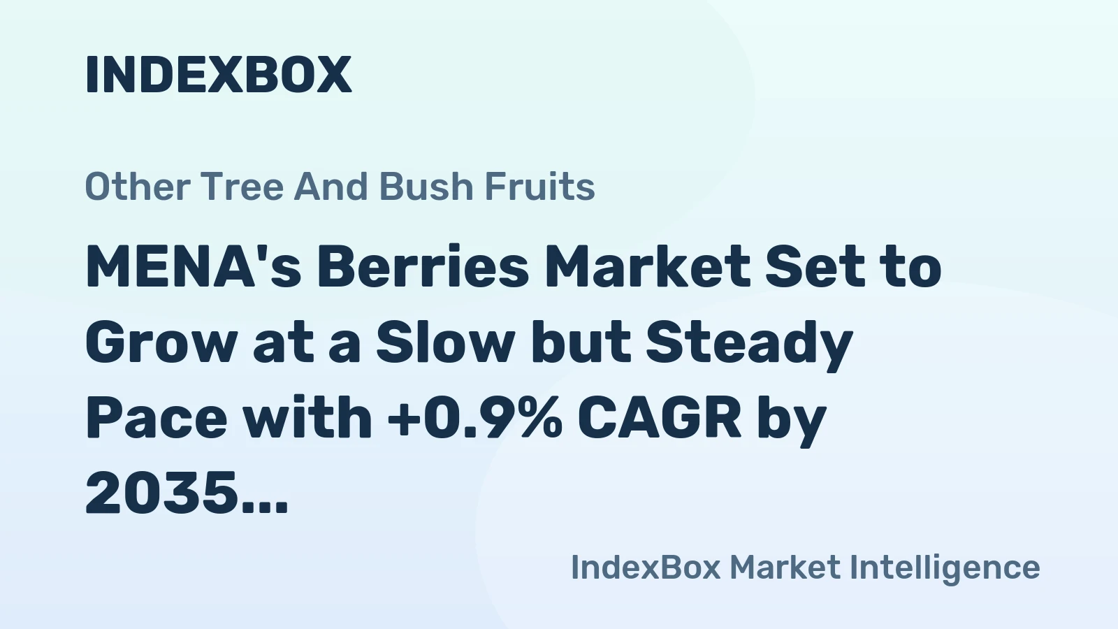 MENA's Berries Market Set to Grow at a Slow but Steady Pace with +0.9% CAGR by 2035