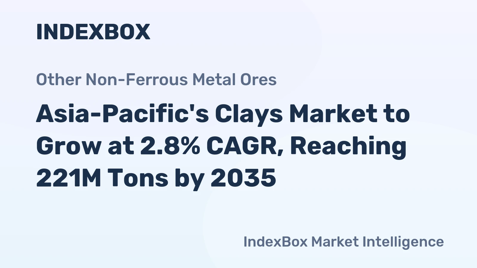 Asia-Pacific's Clays Market to Grow at 2.8% CAGR, Reaching 221M Tons by 2035