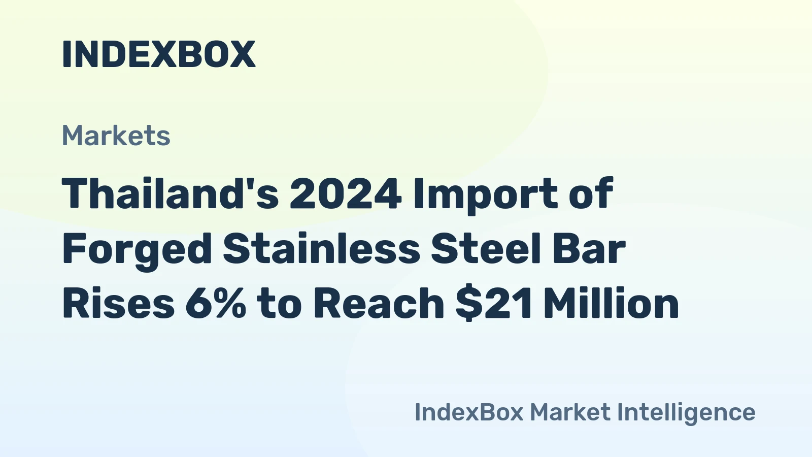 Thailand's 2024 Import of Forged Stainless Steel Bar Rises 6% to Reach $21 Million