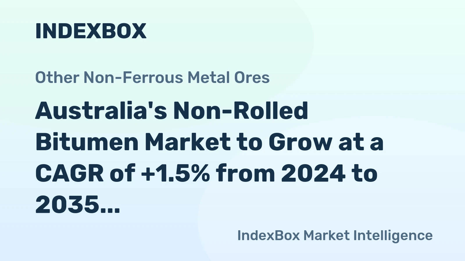 Australia's Non-Rolled Bitumen Market to Grow at a CAGR of +1.5% from 2024 to 2035, Reaching 294 Tons