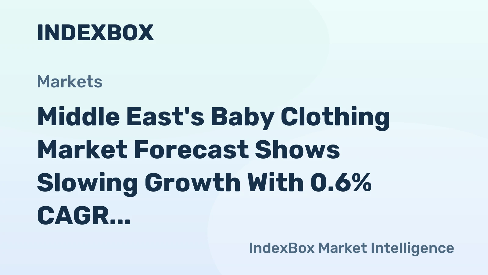 Middle East's Baby Clothing Market Forecast Shows Slowing Growth With 0.6% CAGR Through 2035