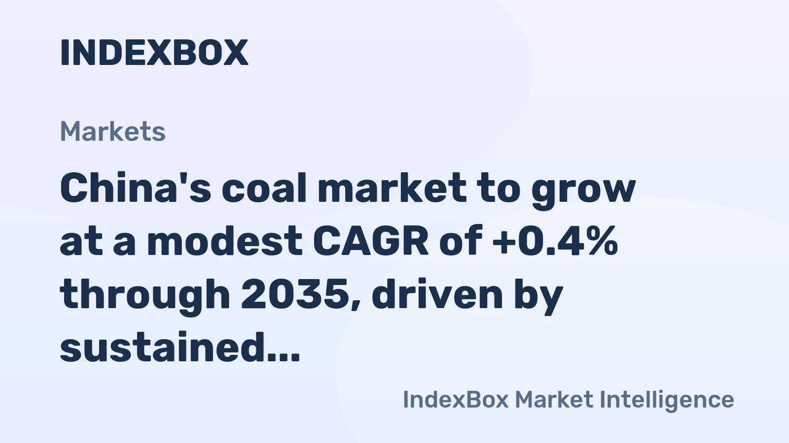 China's coal market to grow at a modest CAGR of +0.4% through 2035, driven by sustained demand, reaching 4,774M tons.