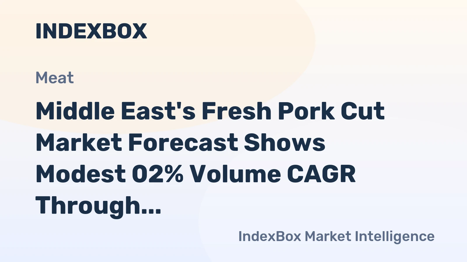 Middle East's Fresh Pork Cut Market Forecast Shows Modest 02% Volume CAGR Through 2035