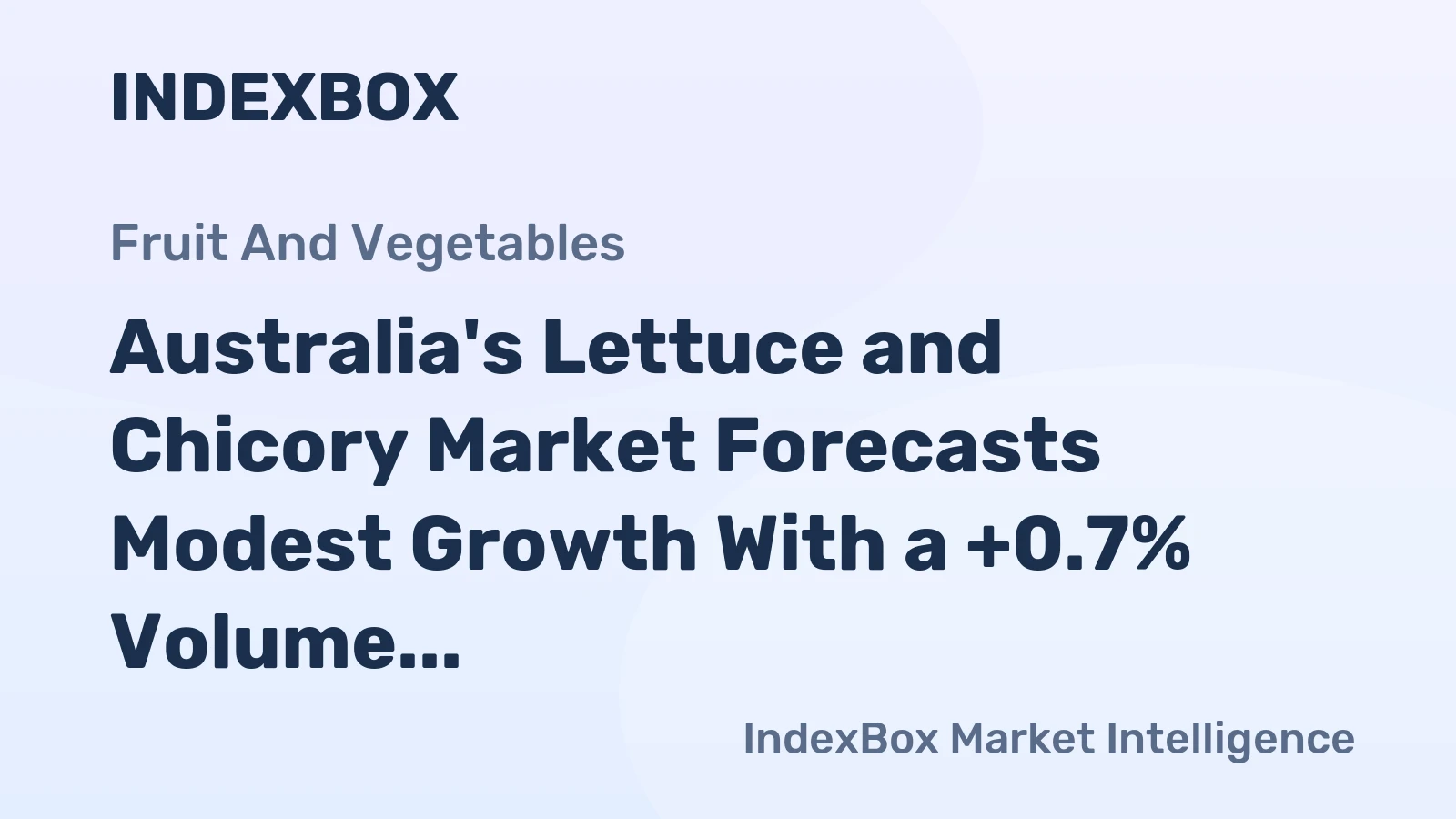 Australia's Lettuce and Chicory Market Forecasts Modest Growth With a +0.7% Volume CAGR Through 2035