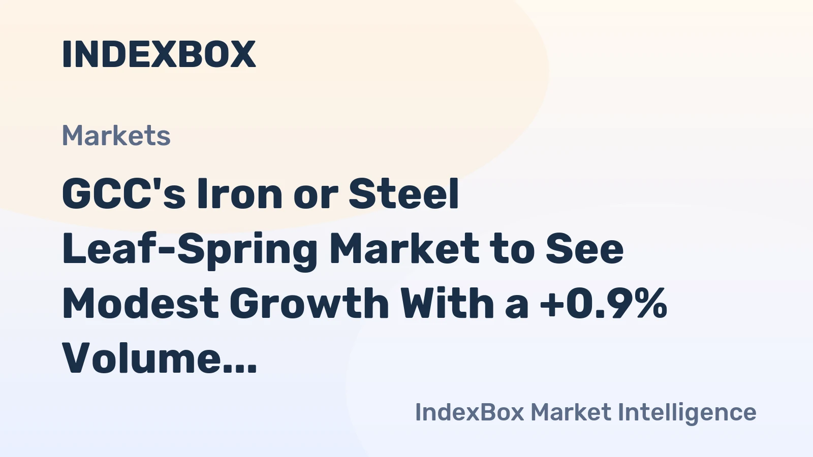 GCC's Iron or Steel Leaf-Spring Market to See Modest Growth With a +0.9% Volume CAGR Through 2035