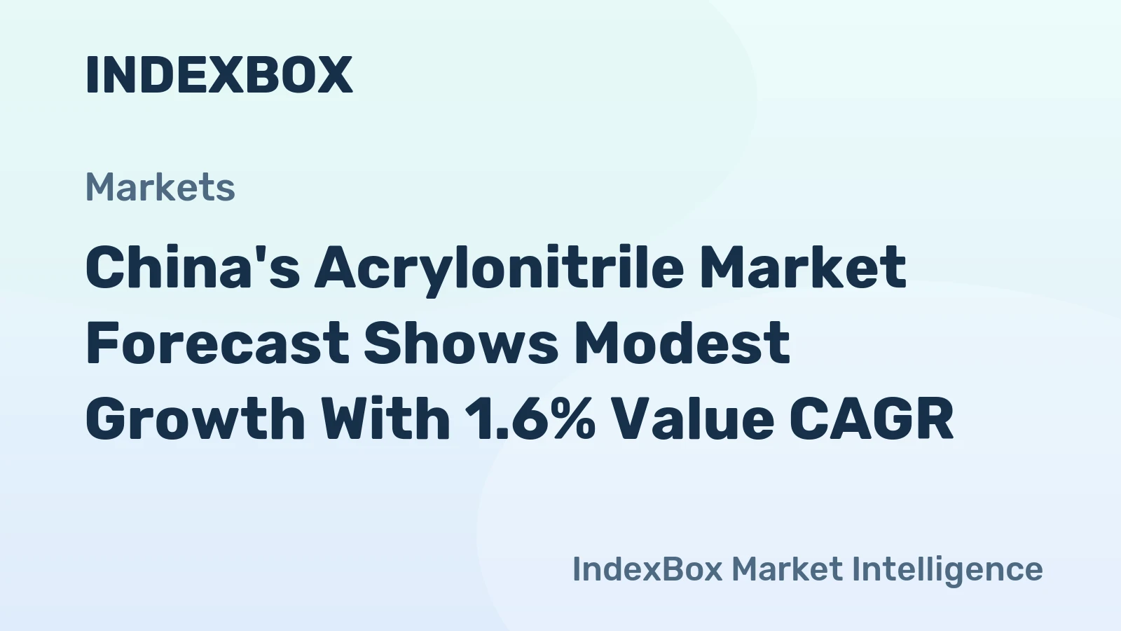 China's Acrylonitrile Market Forecast Shows Modest Growth With 1.6% Value CAGR