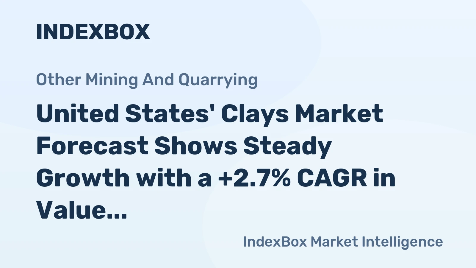 United States' Clays Market Forecast Shows Steady Growth with a +2.7% CAGR in Value
