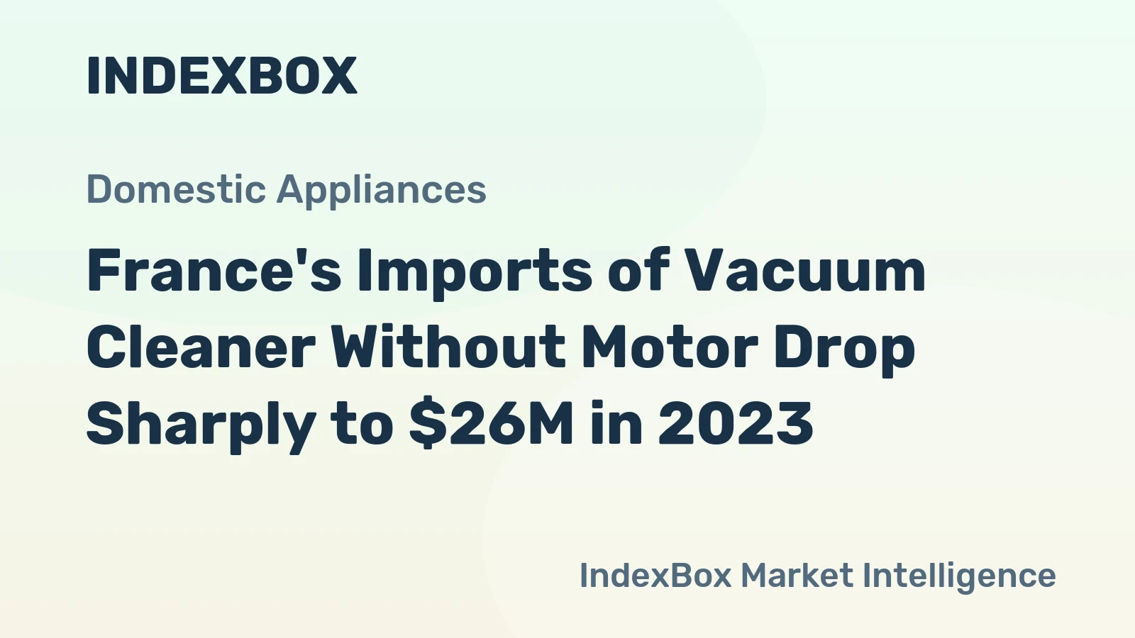 France's Imports of Vacuum Cleaner Without Motor Drop Sharply to $26M in 2023